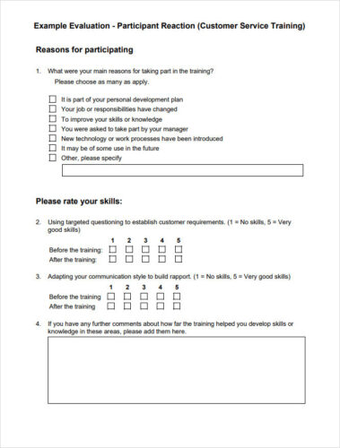 √ Free Printable Training Feedback Form