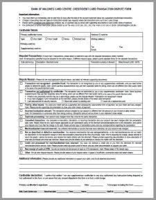 √ Free Printable Transaction Dispute Form