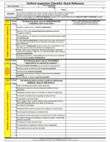 √ Free Printable Uniform Checklist Template