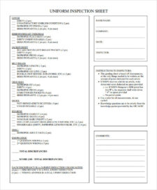 √ Free Printable Uniform Checklist Template