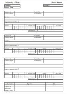 √ Free Printable Debit Note Template