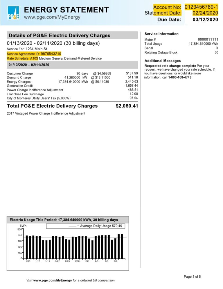 √ Free Printable Utility Bill Template