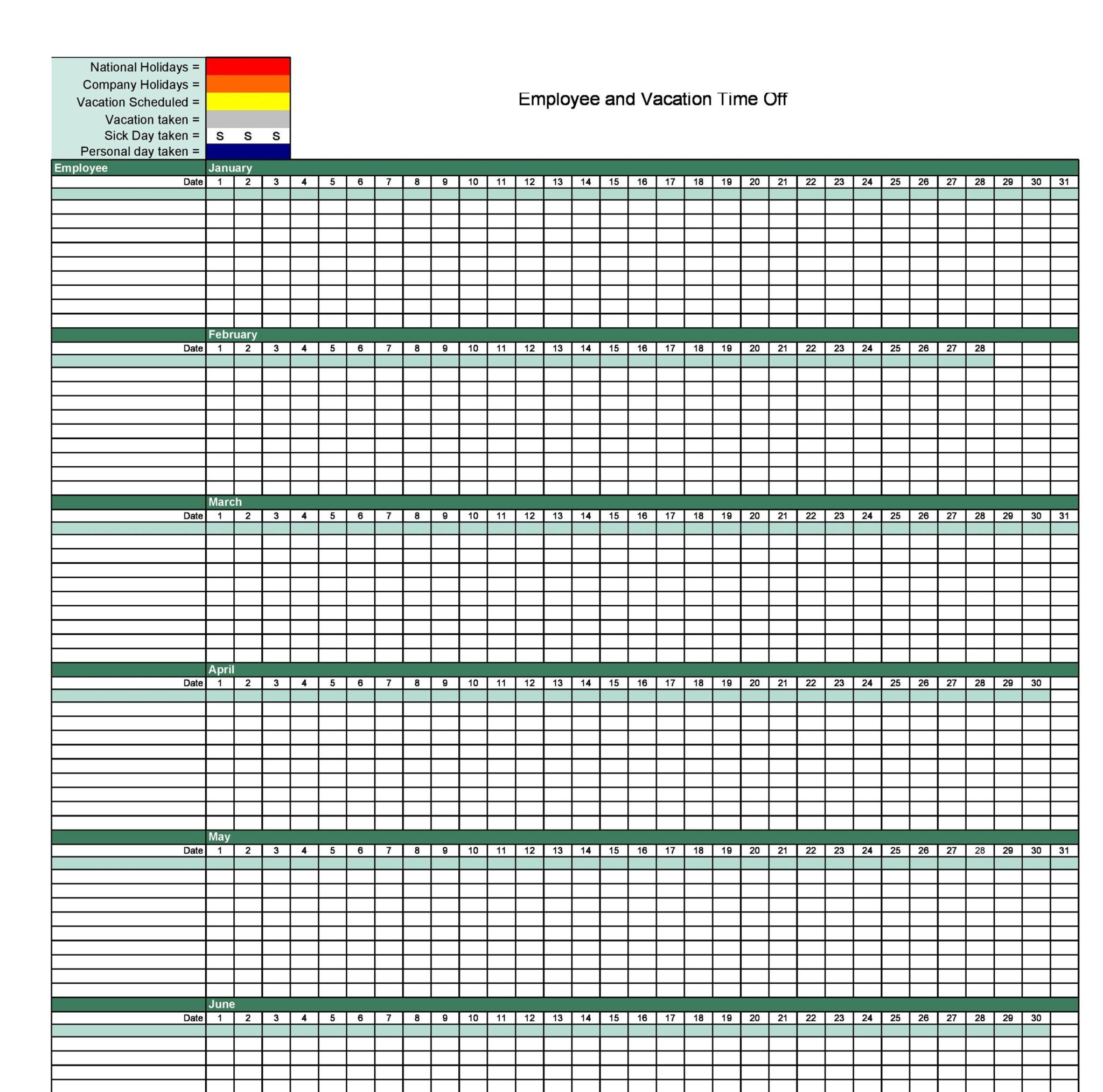 √ Vacation And Sick Time Tracking Worksheet Template