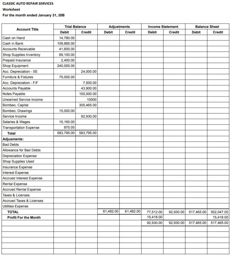 √ Vehicle Repair Record Worksheet Template (Excel)