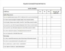 Vendor Supplier Assessment Audit Checklist Form Template | Templateral
