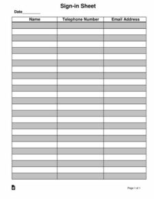 √ Wedding Guest Sign-in Sheet Template