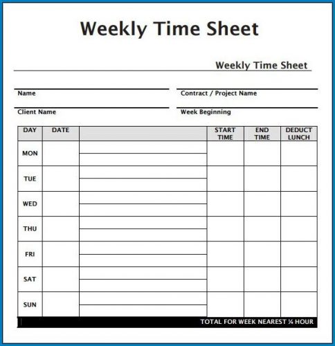 √ Free Printable Weekly Employee Timesheet Template