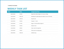 √ Free Printable Weekly Task List Template Excel