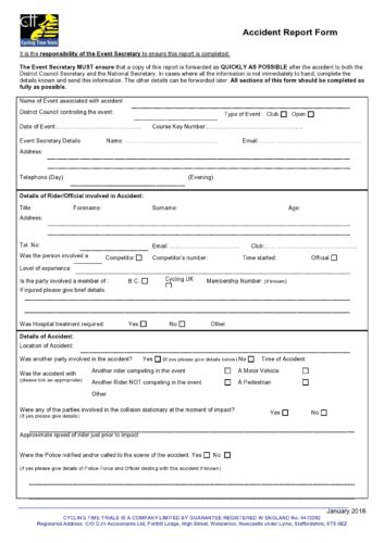 √ Free Printable Accident Report Form (Word)
