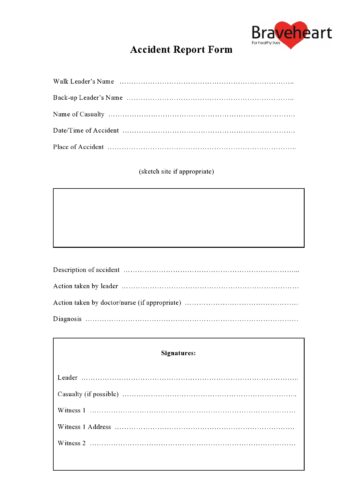 √ Free Printable Accident Report Form (Word)