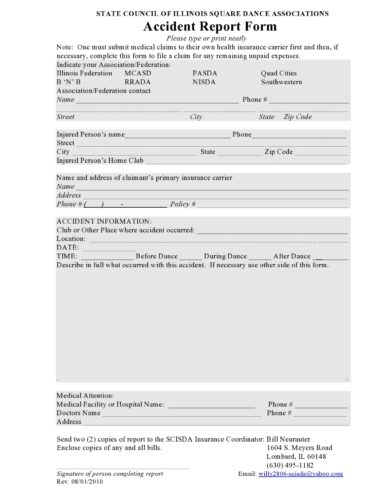 √ Free Printable Accident Report Form (Word)