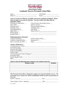 action plan template for students | Templateral