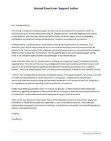 √ Animal Emotional Support Letter Template (Free Editable)