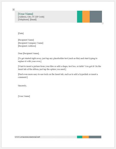 √ Free Printable Business Letter Template