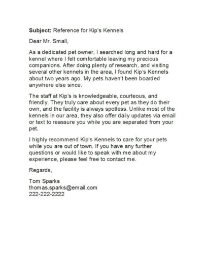 √ Business Reference Letter Template (Word)