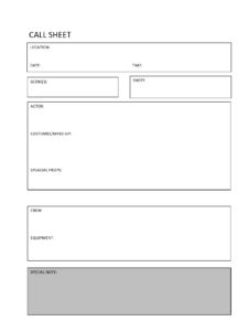 √ Free Printable Call Sheet Template (Word)