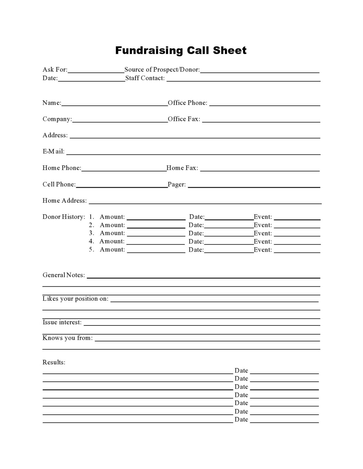 √ Free Printable Call Sheet Template (Word)