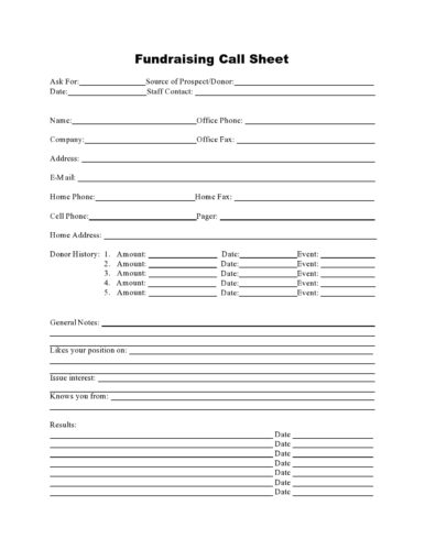 √ Free Printable Call Sheet Template (Word)