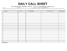 √ Free Printable Call Sheet Template (Word)