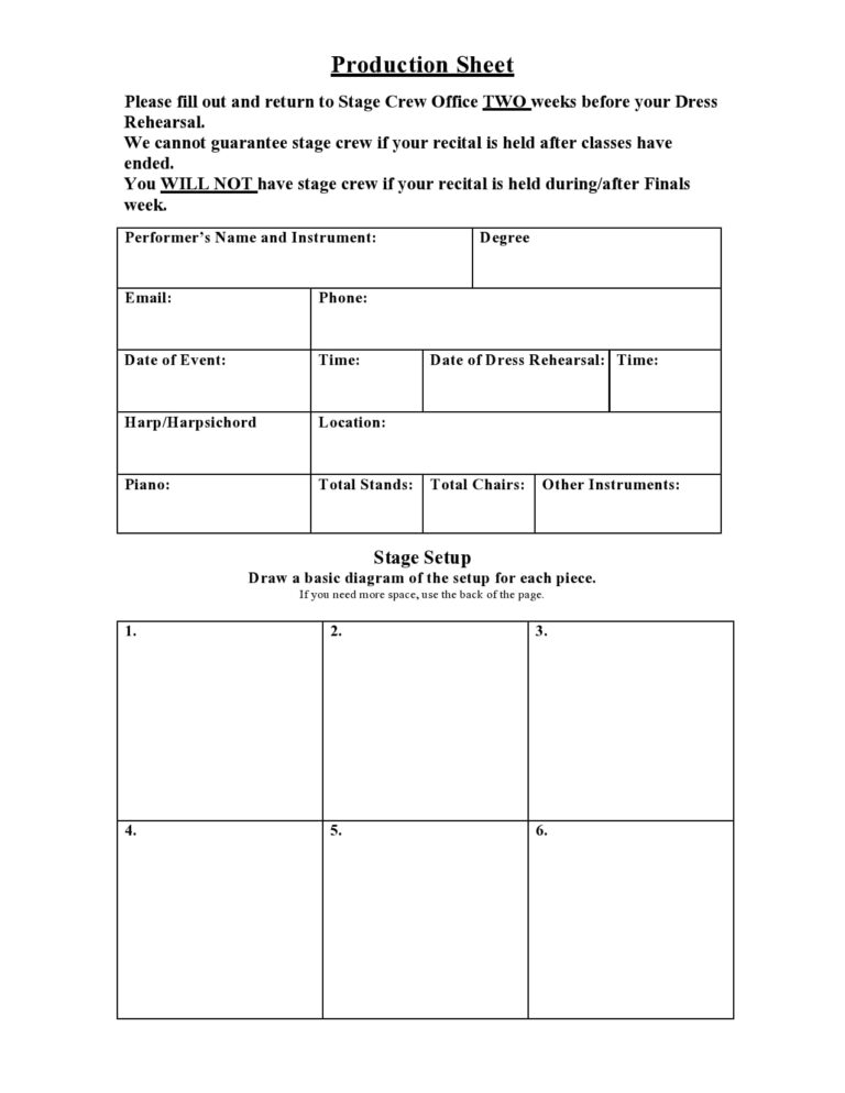 √ Free Printable Call Sheet Template (Word)