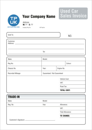 √ Printable Car Sale Invoice Template