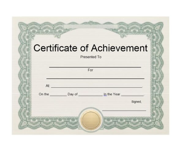 √ Certificate of Accomplishment Template