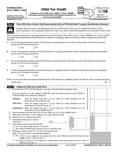 √ Child Tax Credit Worksheet Template