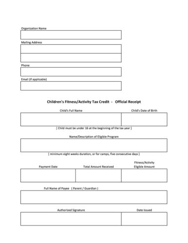 √ Child Tax Credit Worksheet Template