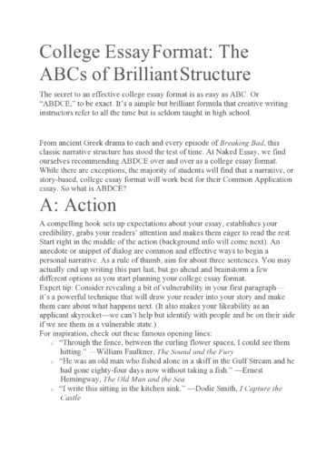 √ College Essay Format Template (Word)