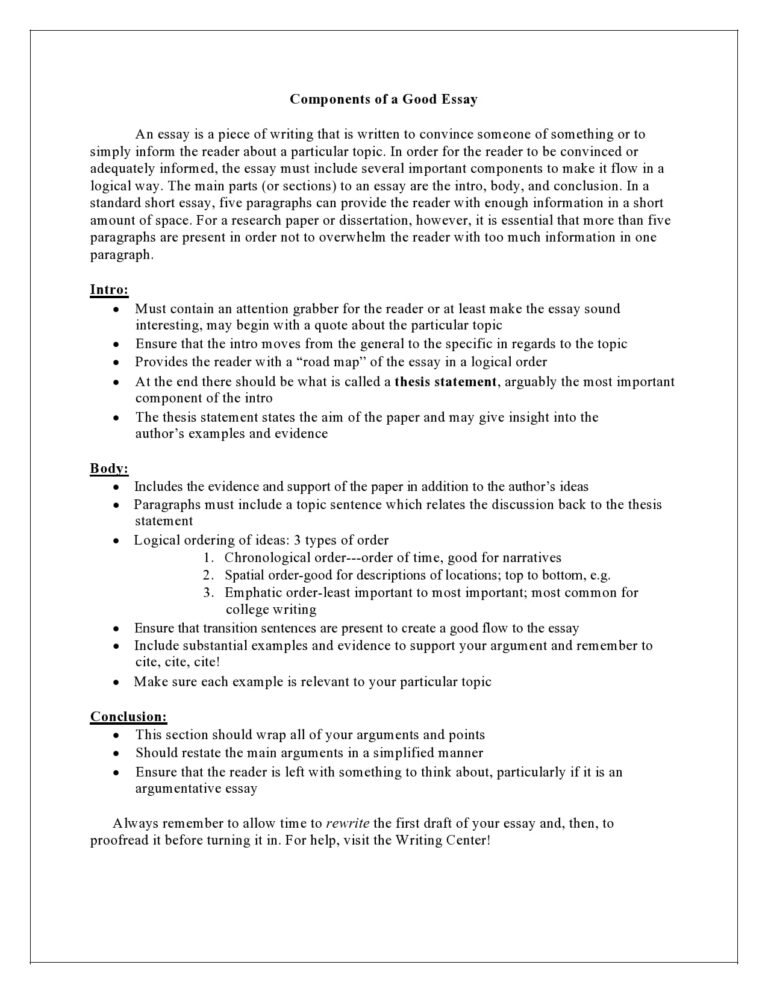 √ College Essay Format Template (Word)