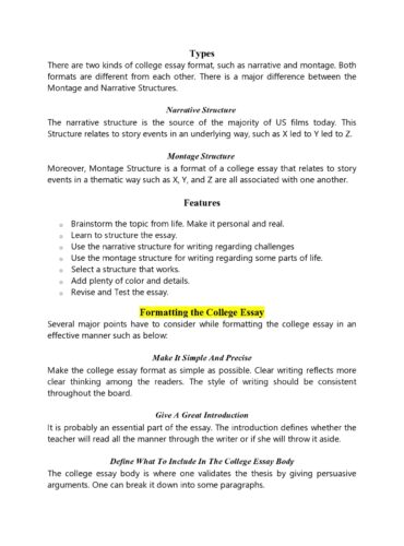 √ College Essay Format Template (Word)