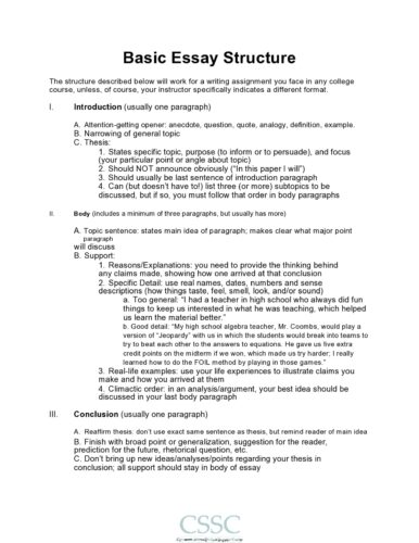√ College Essay Format Template (Word)