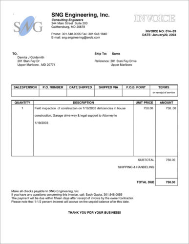 √ Consultant Service Invoice Template