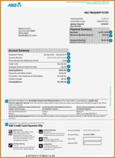 √ Credit Card Billing Statement Template