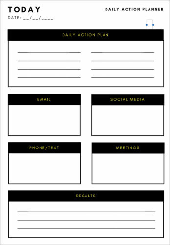 √ Free Printable Daily Action Plan Template