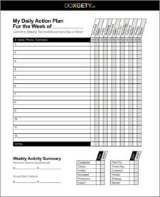 daily action plan template example | Templateral