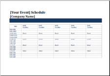 √ Free Printable Daily Event Schedule Template [Word]