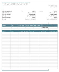 √ Customizable Daycare Invoice Template