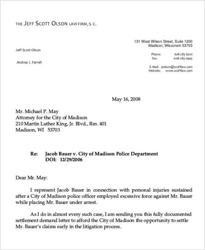 √ Printable Demand For Settlement Letter Template