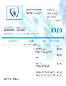 √ Dental Invoice Template