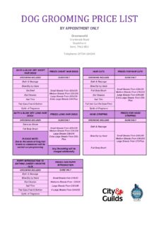dog grooming price list template | Templateral