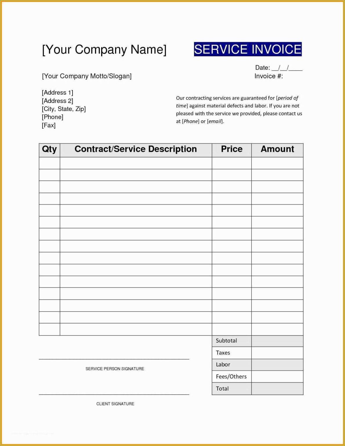 √ Electrical Invoice Template
