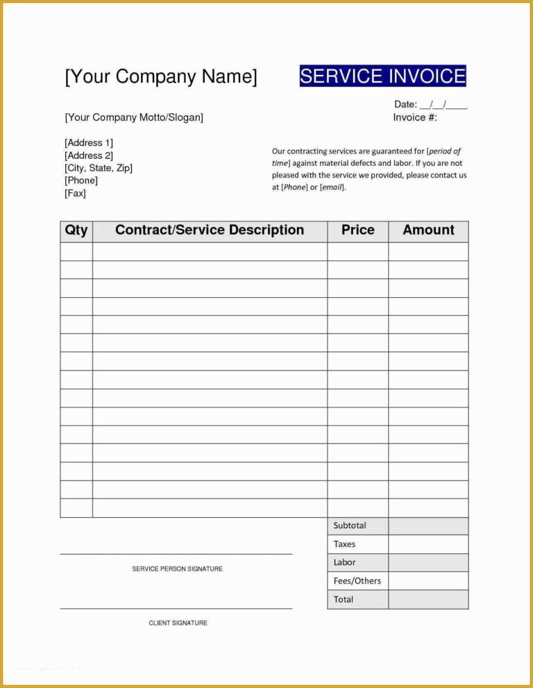 √ Electrical Invoice Template