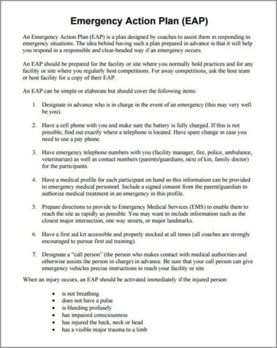 √ Construction Emergency Action Plan Template