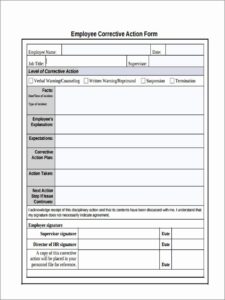√ Printable Corrective Action Plan Template