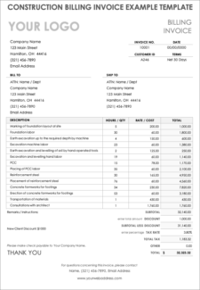 √ General Contractor Invoice Template