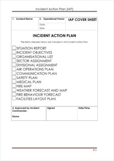 √ Printable Incident Action Plan Template