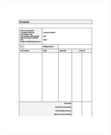 √ Self-employed Contractor Invoice Template