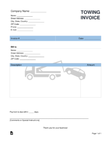 √ Towing Invoice Template
