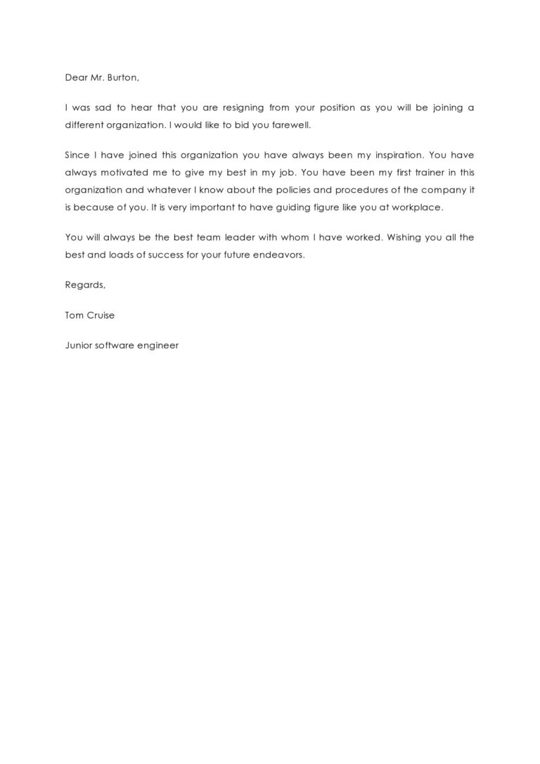 √ Free Printable Farewell Letter Template (Word)
